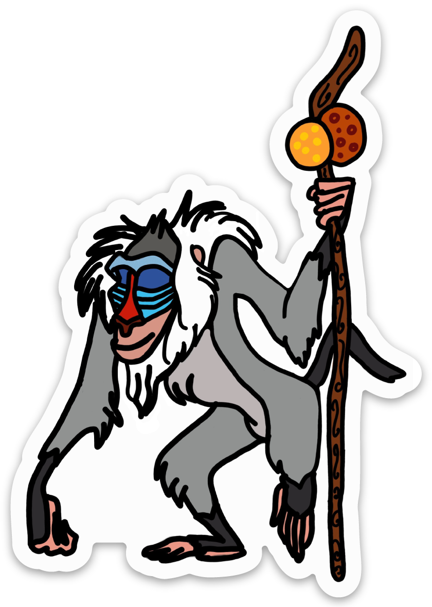 Wise Baboon doodle Magnet – OnceUponaTeeShirt